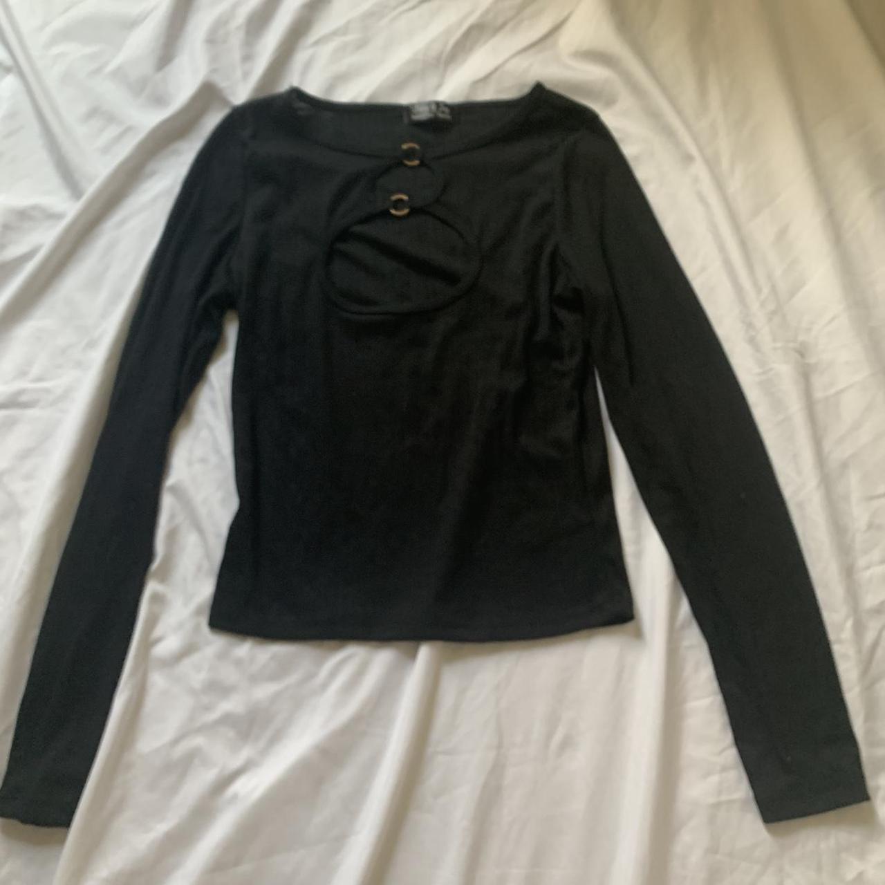 Black sweater with chest eyelets, witchy vibe for... - Depop