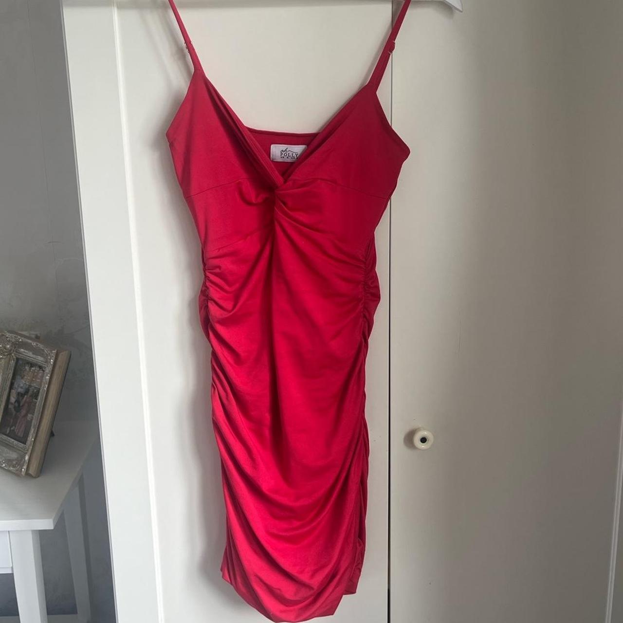 Oh Polly bodycon ruched mini dress in red Perfect... - Depop