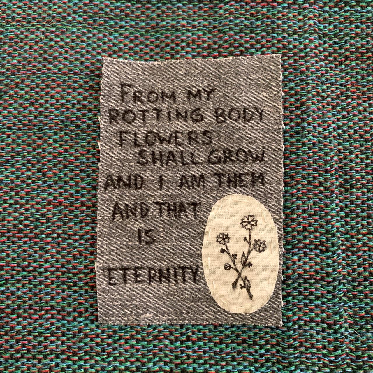 Edvard Munch quote patch with floral design... | Depop