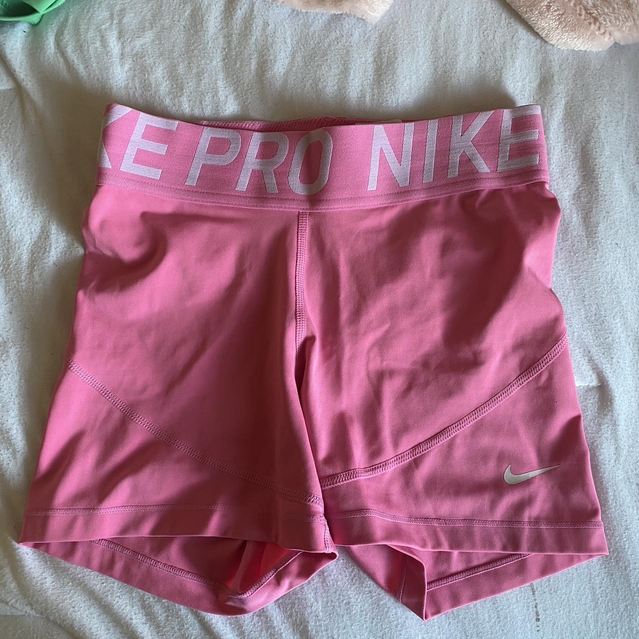 Pink Waistband Nike Pro Shorts 3” Size Small These... - Depop