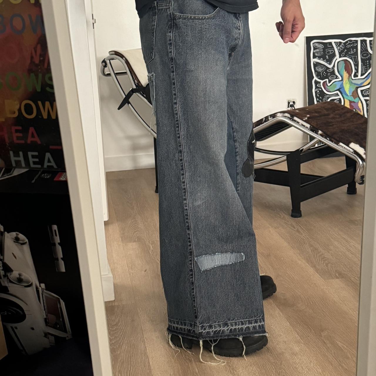 Custom made JNCO style jeans. Baggy wide flared fit... - Depop