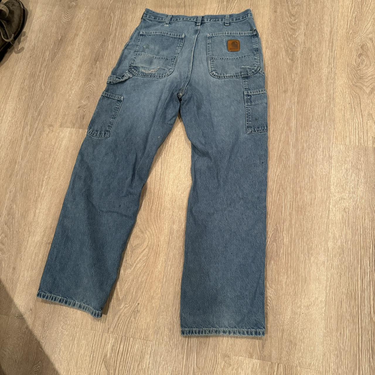 Carhartt Carpenter Blue Jeans Denim. Size 32x30.... - Depop