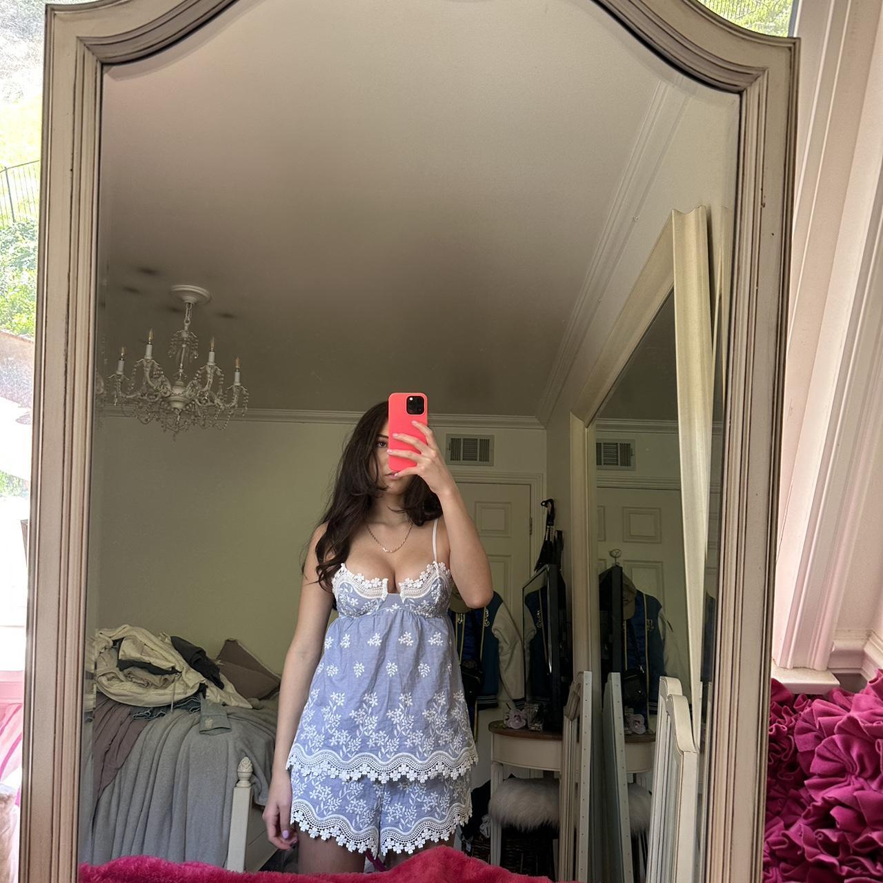 Zara blue and white spring set Size small No flaws - Depop