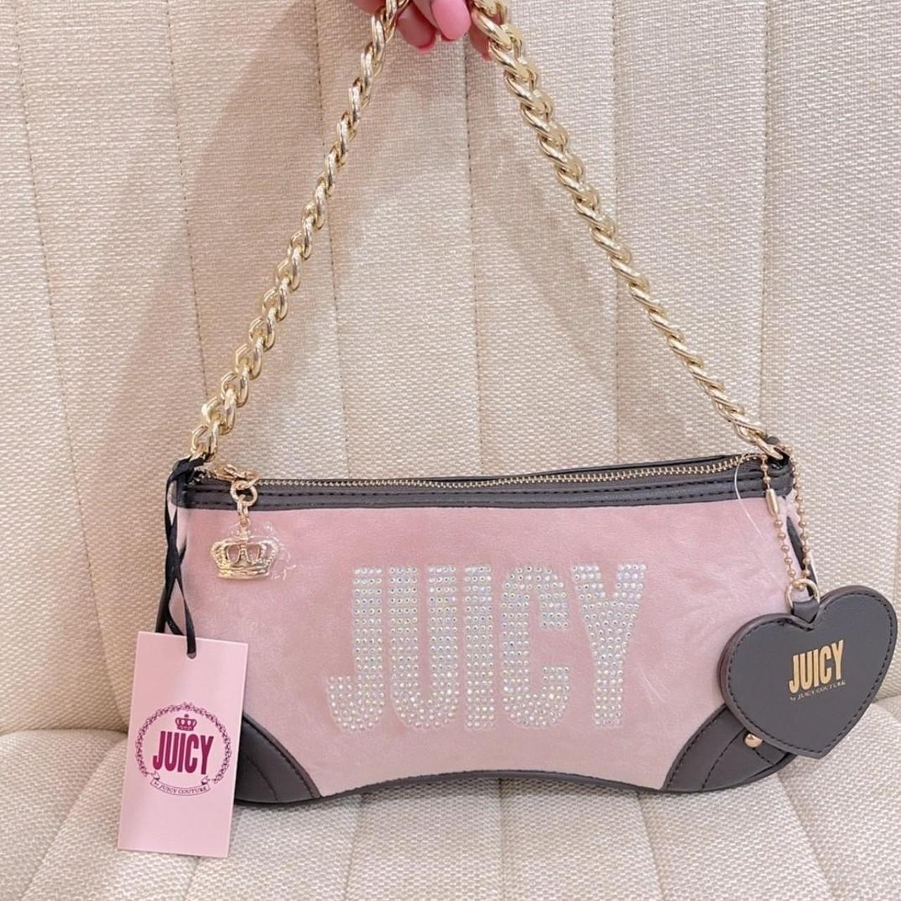 Juicy Couture Shoulder Purse Bag Pink with... - Depop