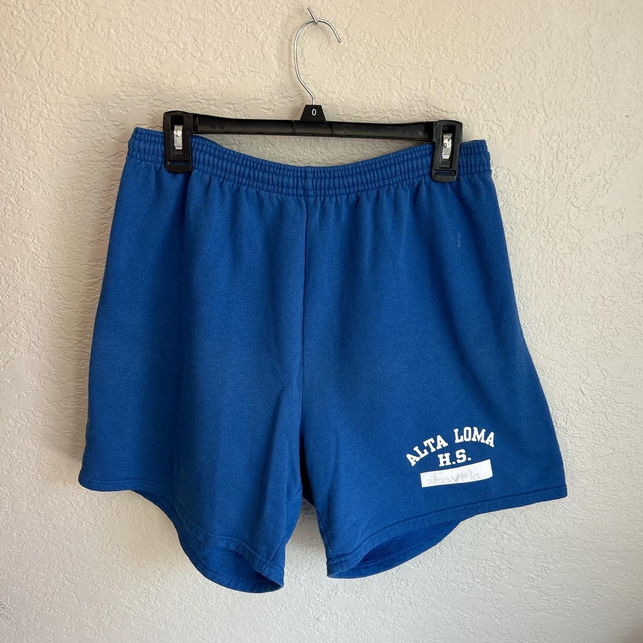 Blue Vintage Gym Shorts On Yale Sportswear sweat... - Depop