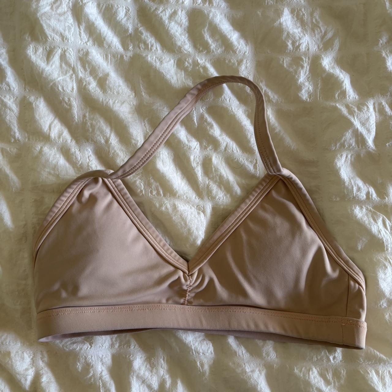 KTP sports halter crop faded orange/neutral size... | Depop