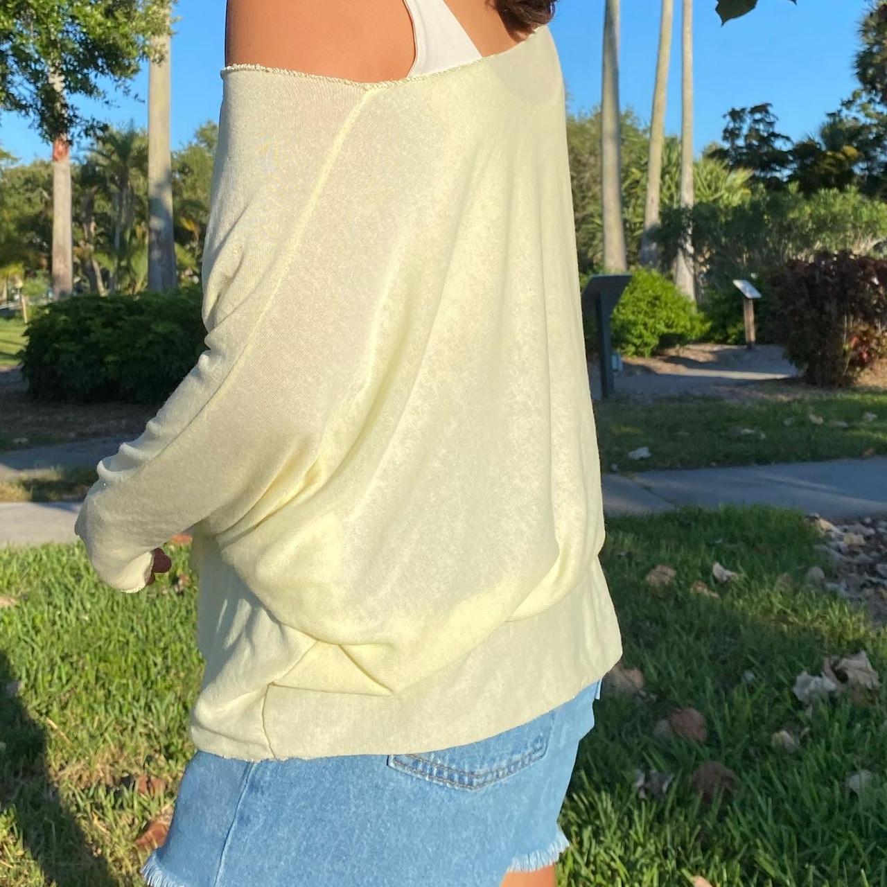 Pastel yellow soft off shoulder top - Depop