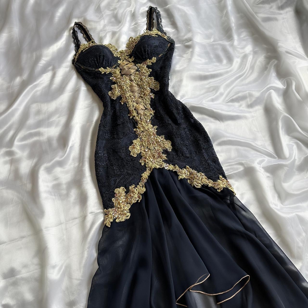 Stunning 90s Vintage Catwalk Collection Navy Blue &... - Depop