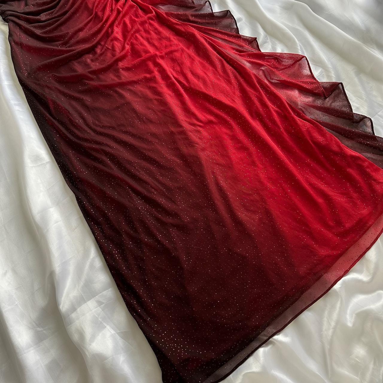 Stunning Vintage 00s Vampy Dark Red Ombré Shimmery... - Depop