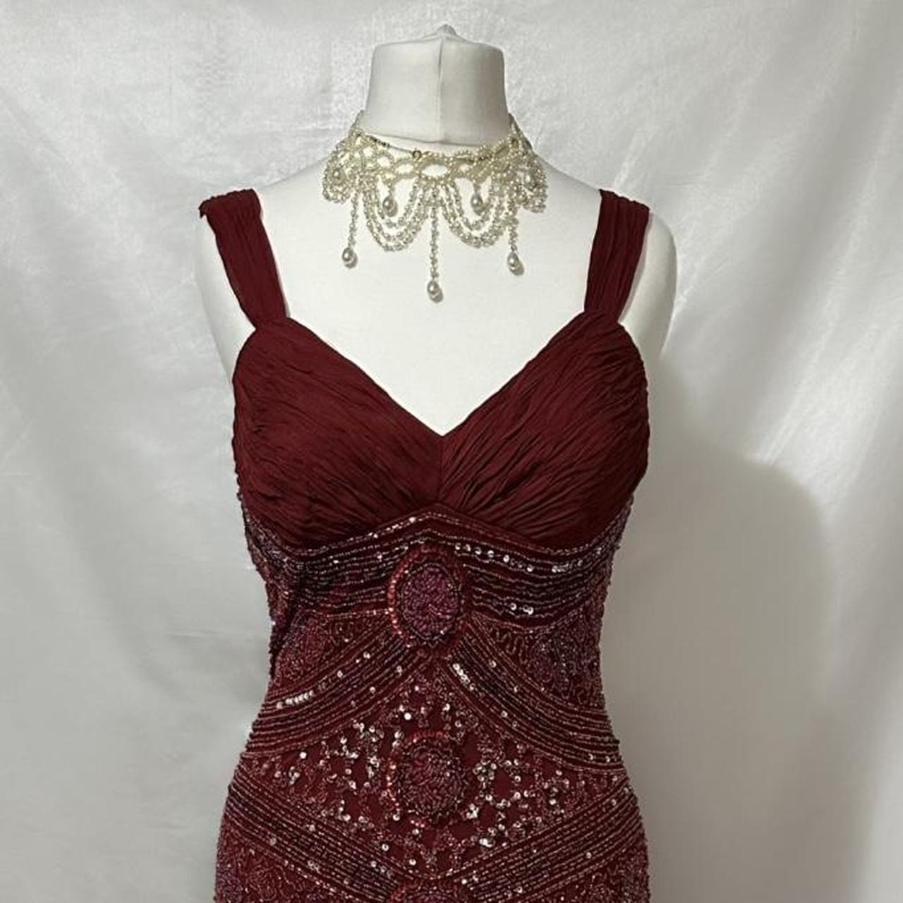 Dazzling Merlot Elegance: The Silk Tulle Prom Gown... - Depop