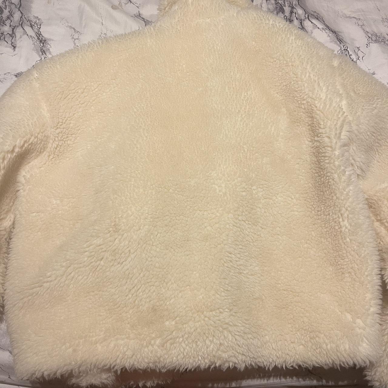 rare cream fur coat soft fluffy cream faux fur... - Depop