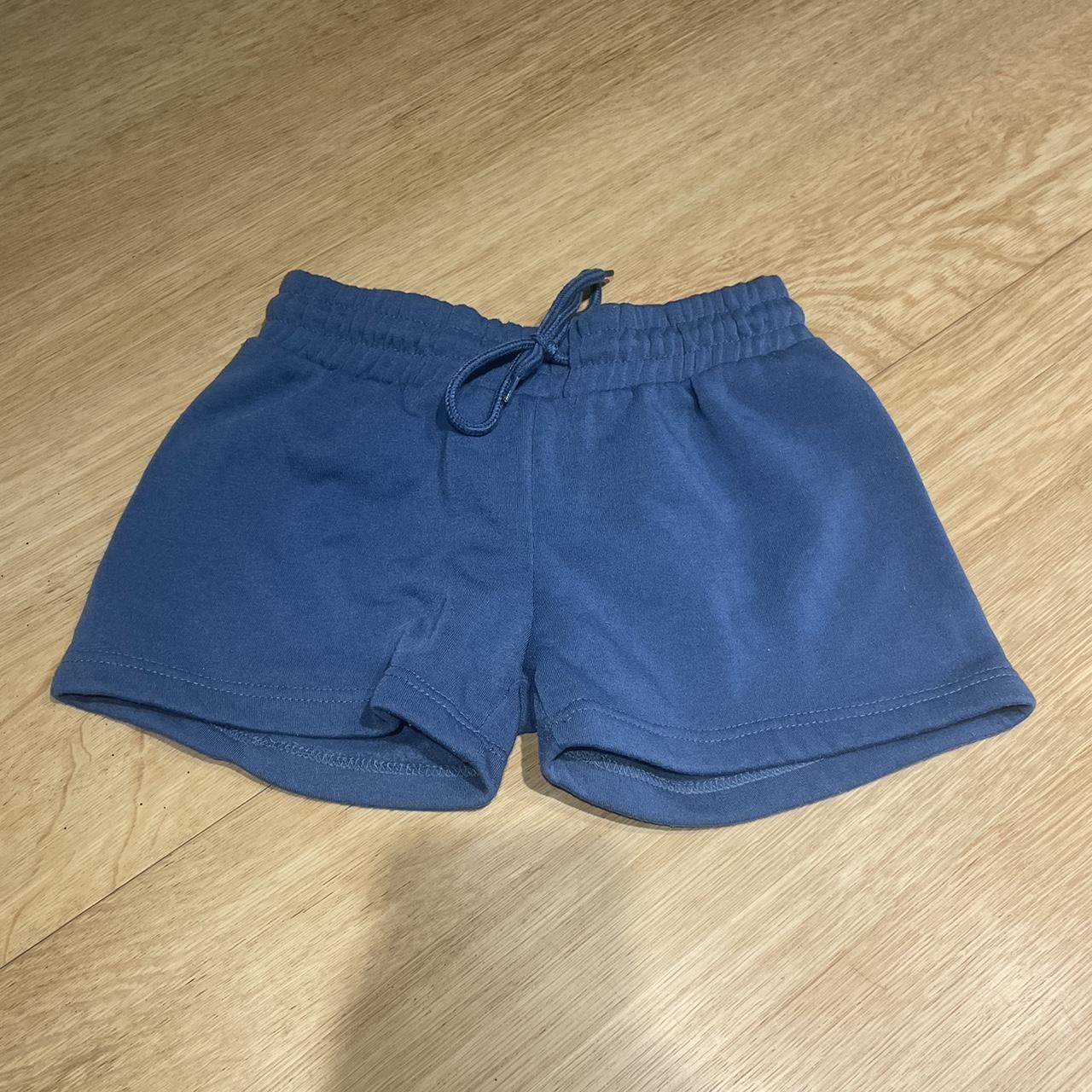 Blue drawstring sweatpants style shorts, very soft,... - Depop
