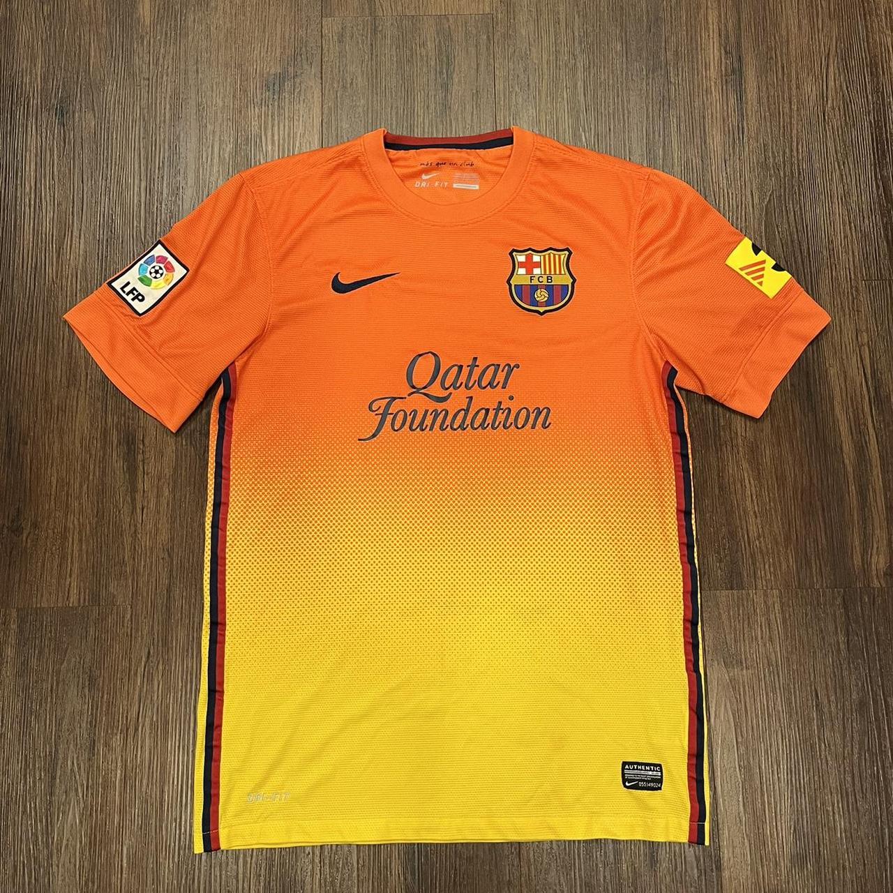 Nike Men's Orange and Yellow Top | Depop