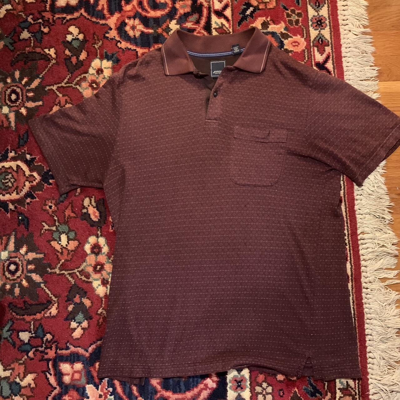 Vintage arrow maroon dotted polo shirt #polo... - Depop