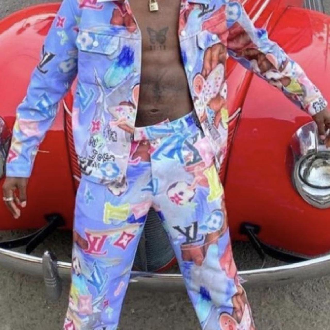 Almost new eyes catching jacket size xl. Lv style... - Depop