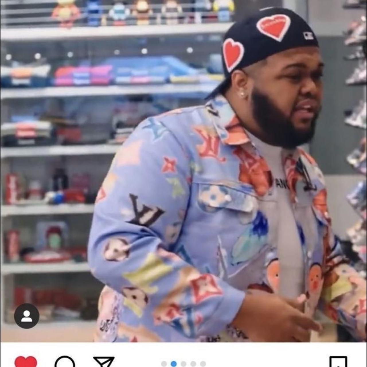 Almost new eyes catching jacket size xl. Lv style... - Depop