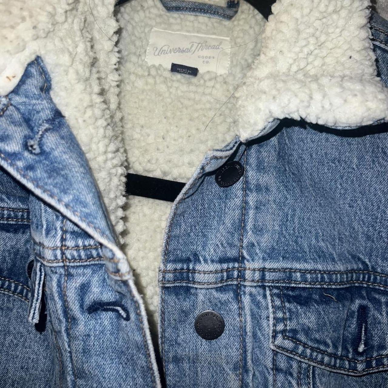 Incredible fluffy denim jacket - Depop