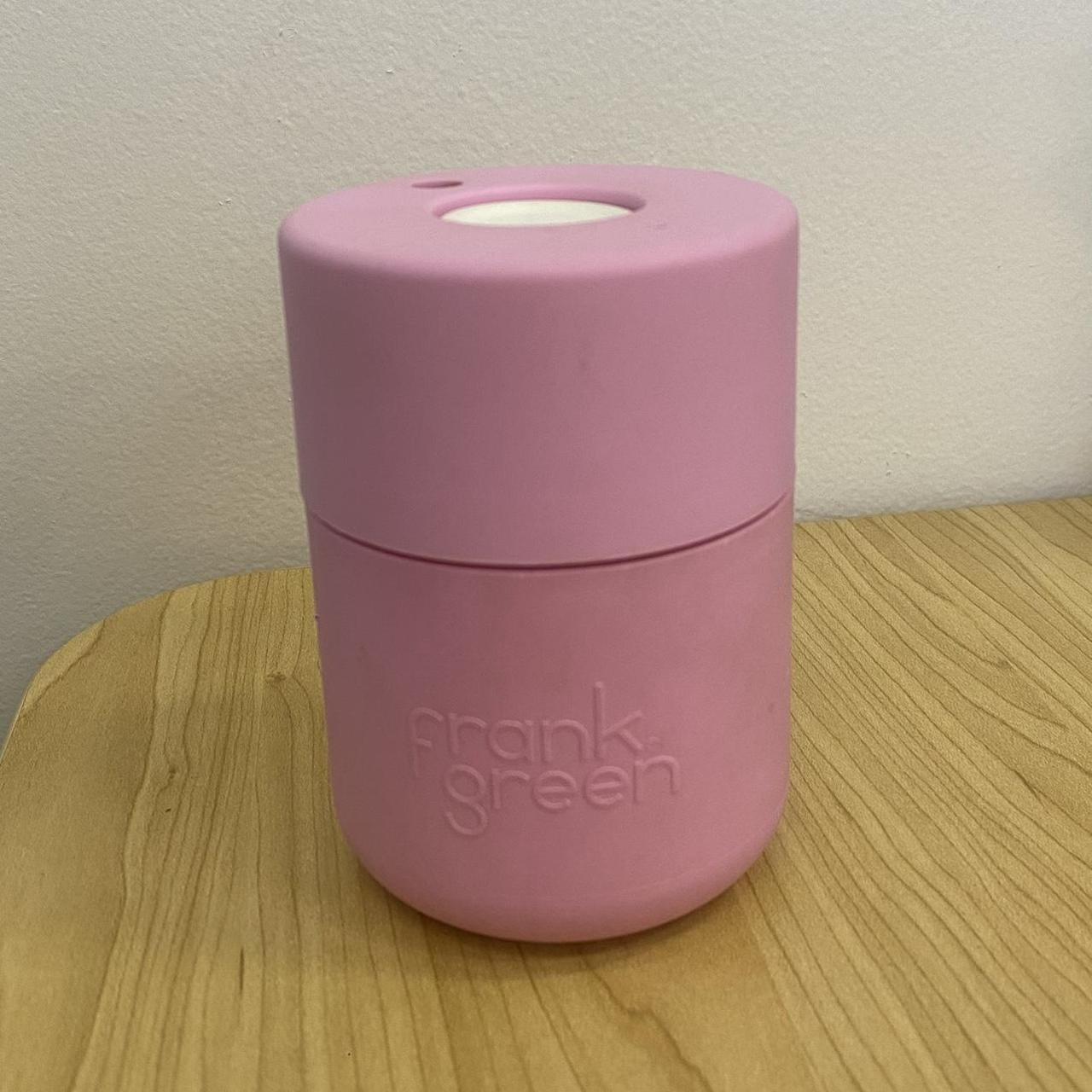 super cute pink frank green coffee cup gently used... - Depop