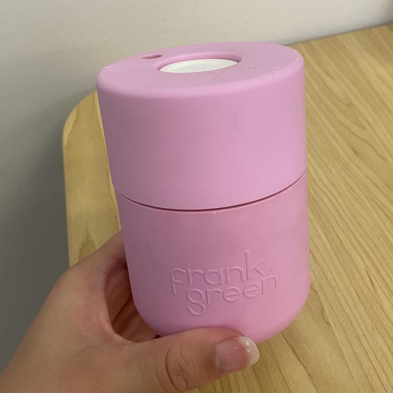 super cute pink frank green coffee cup gently used... - Depop