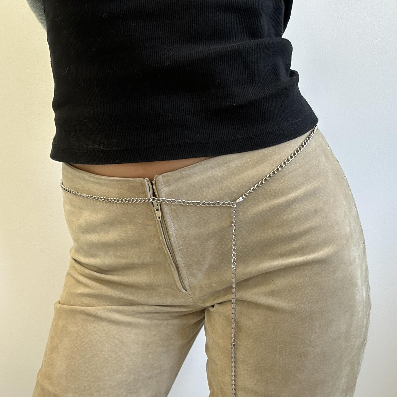 Red diamanté body / waist chain - Depop