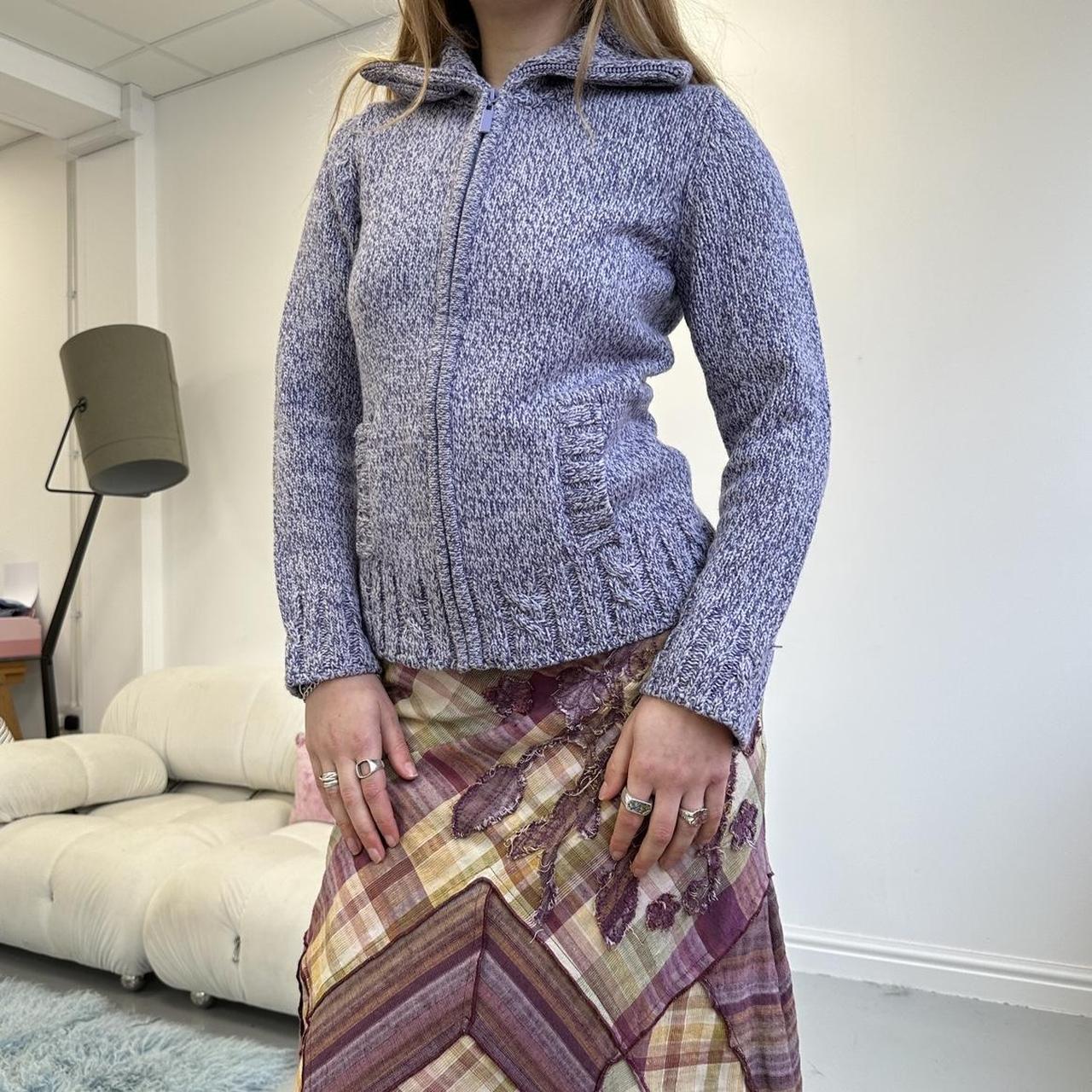 Vintage 90s/00s lilac zip up jumper. shown on an... - Depop