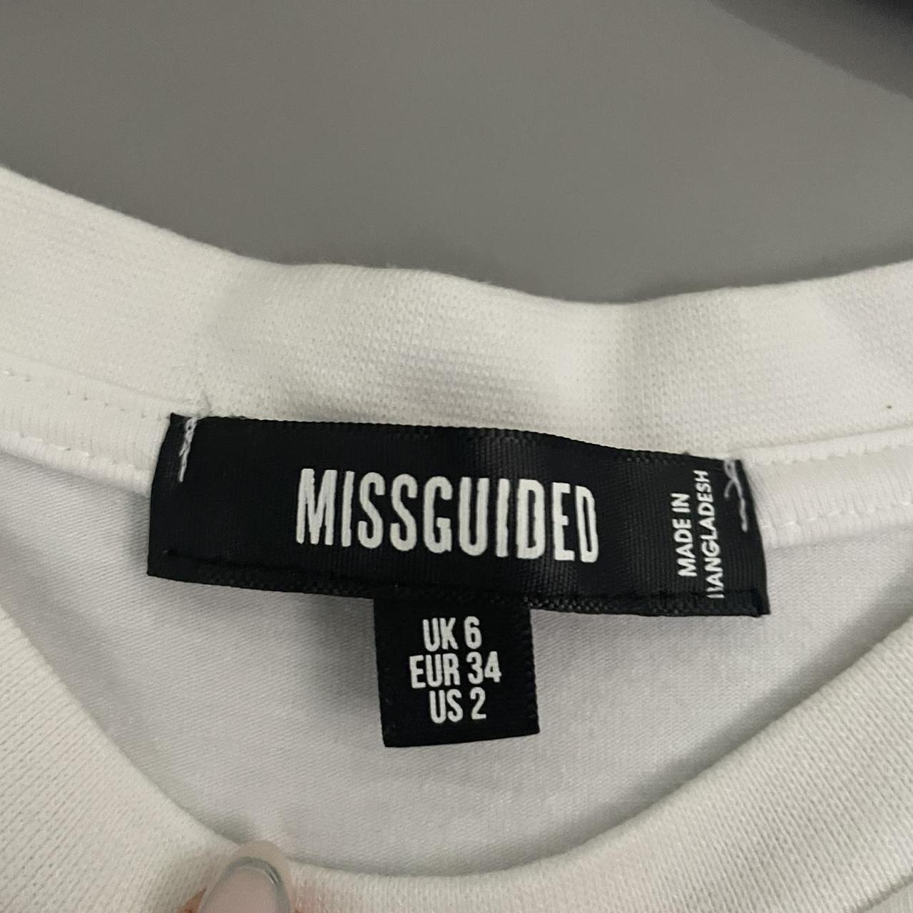 Missguided white super crop top Size 6 Worn a couple... - Depop