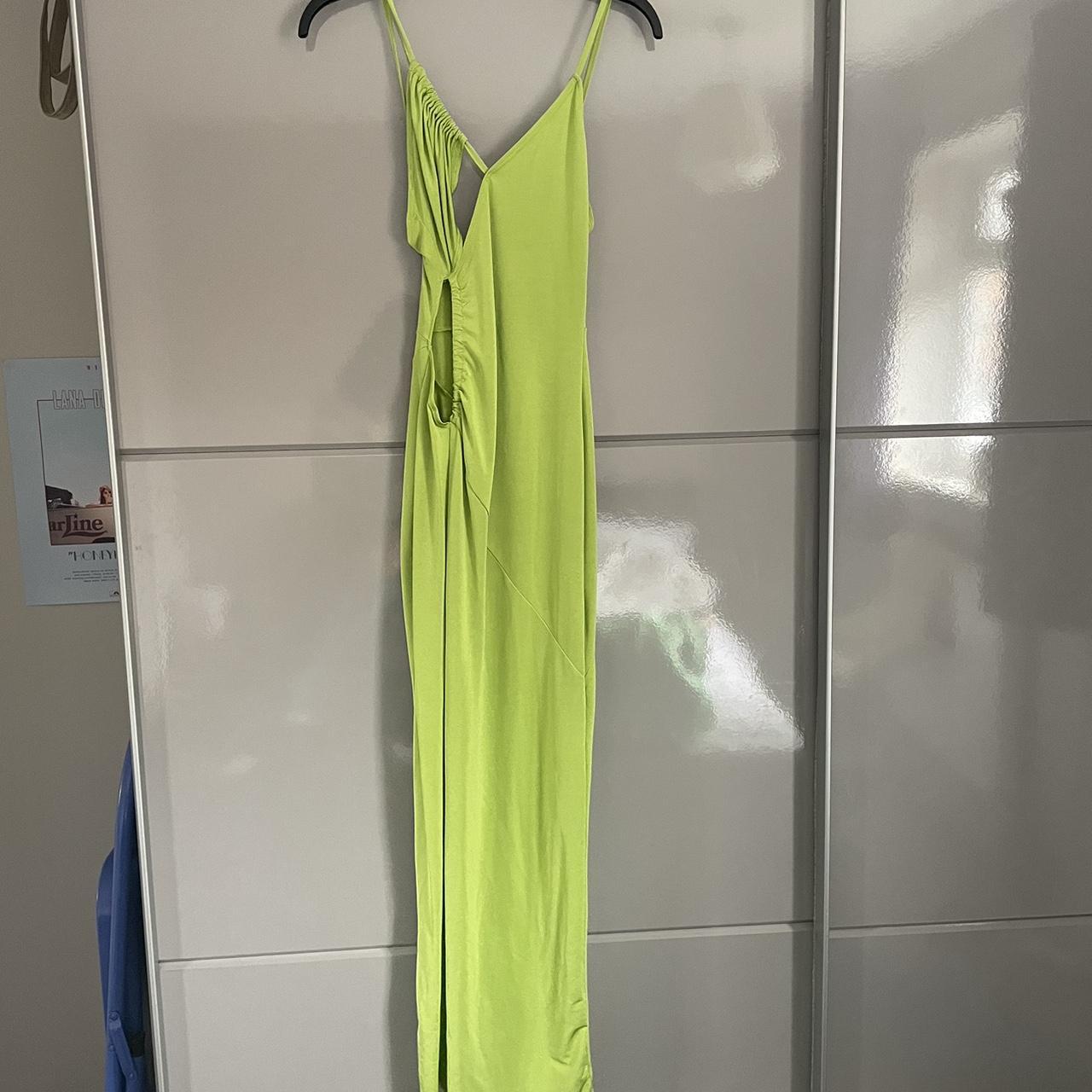 First distraction green maxi dress with ruched... - Depop