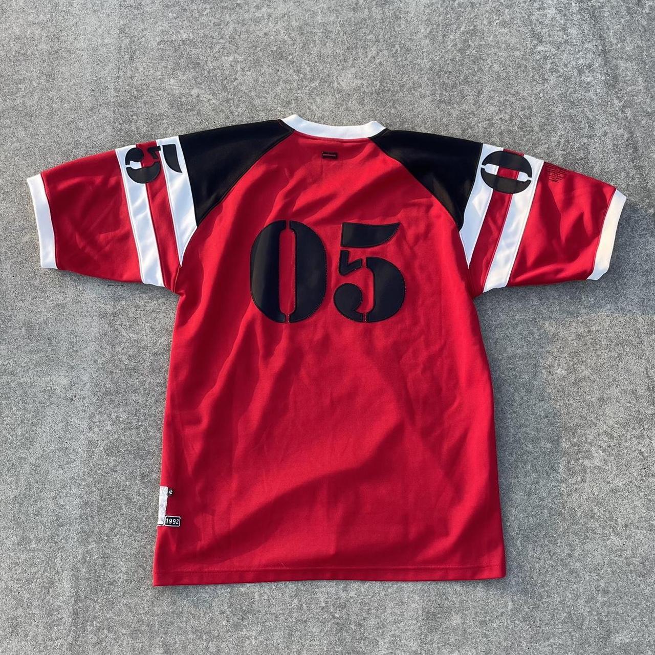 Red & black Fubu jersey Vintage Y2K jersey Size L... - Depop