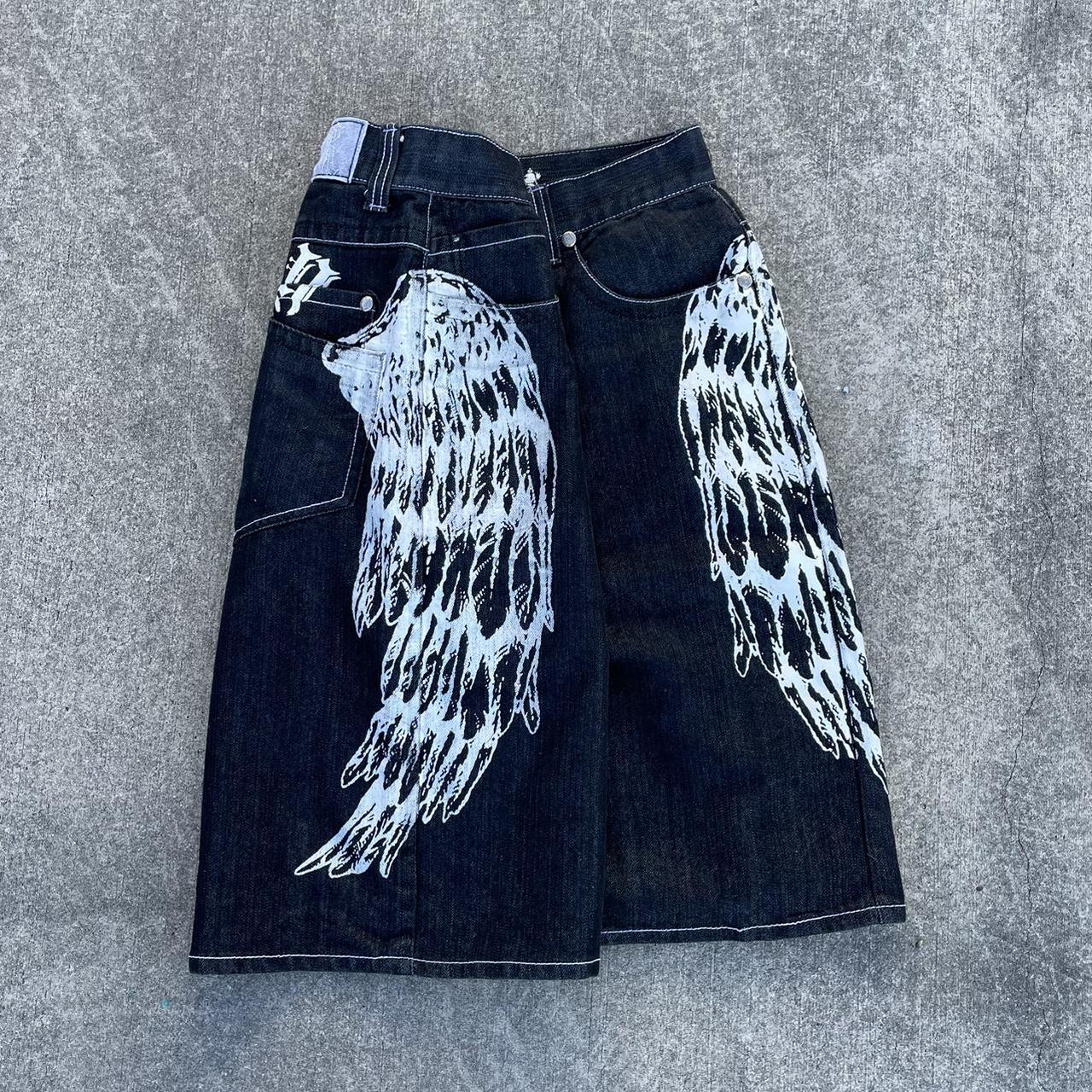 Y2K angel wing jorts Grunge, skater, Y2K Royal... - Depop