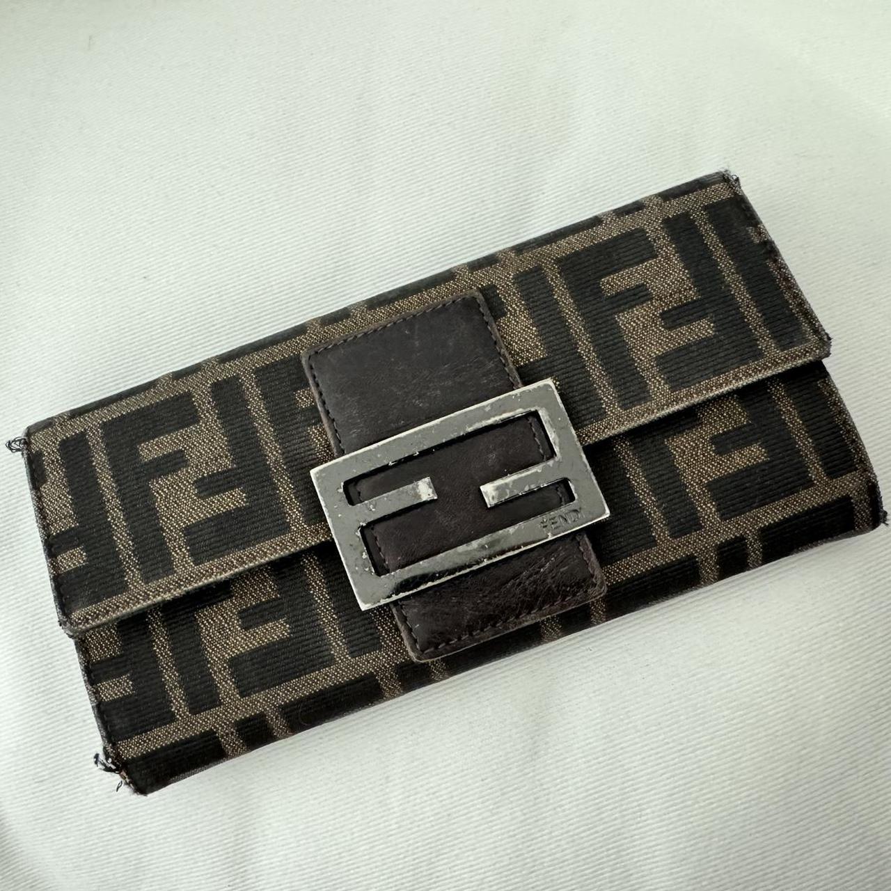 Vintage Fendi Wallet / Clutch Bag Brown Zucca Canvas... - Depop