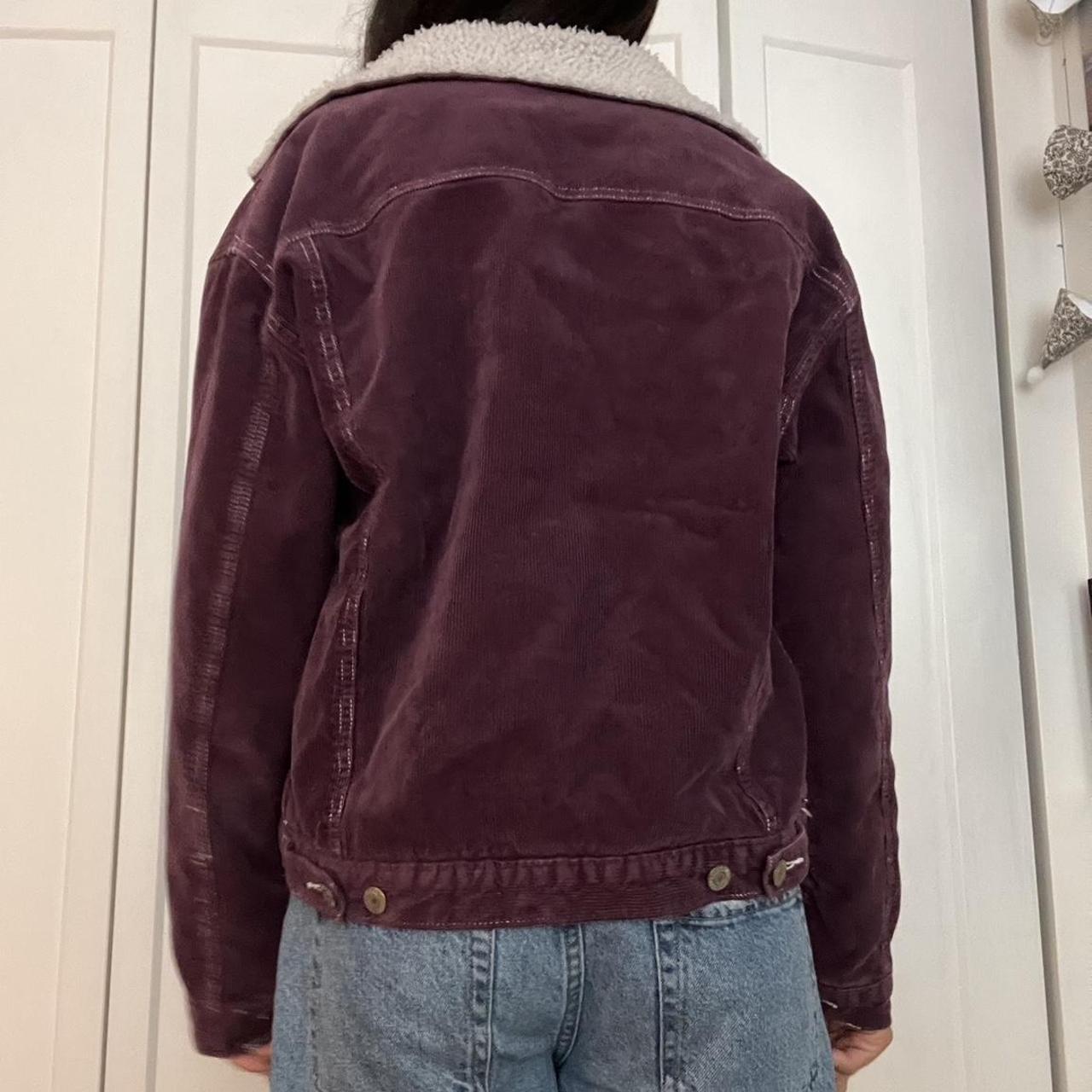 Purple corduroy Sherpa brandy coat. Never seen this... - Depop