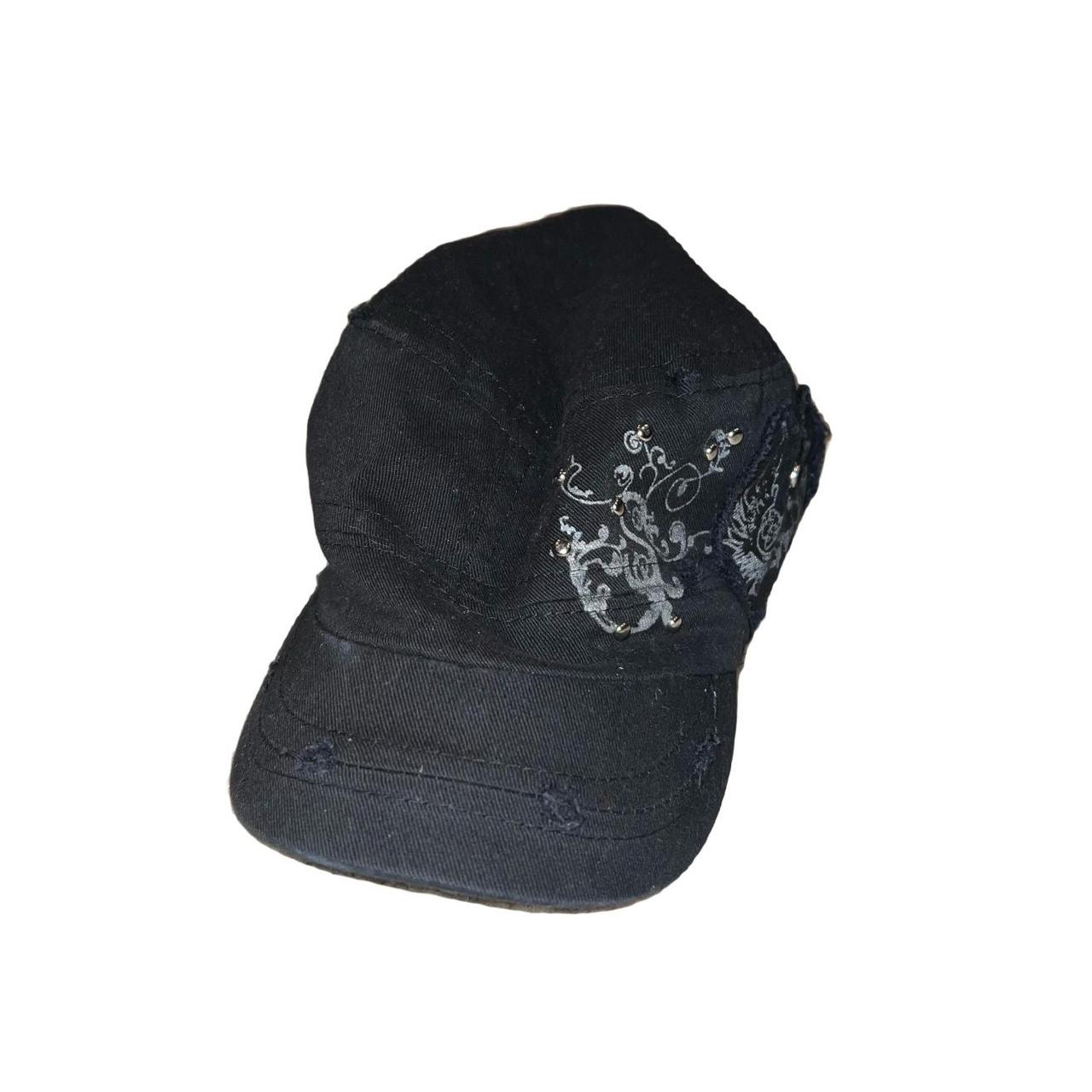 Black y2k early 2000s grunge hat cap #y2kgrunge... - Depop