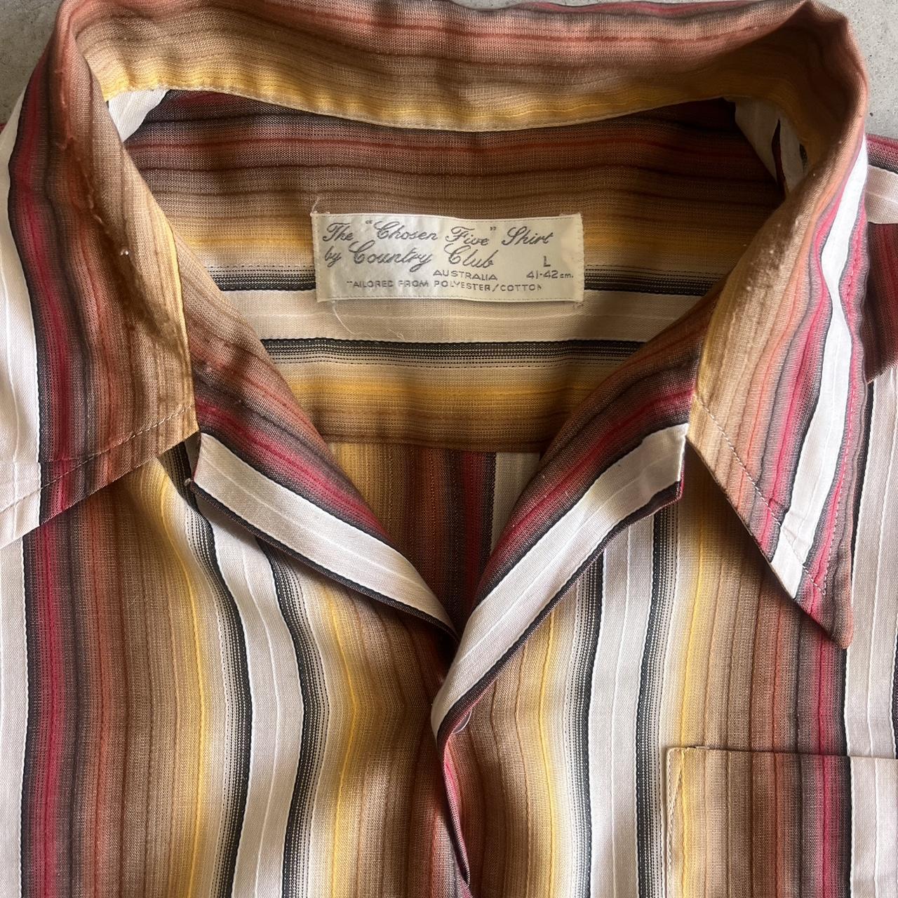 Australian made 70s striped button-up shirt in... - Depop