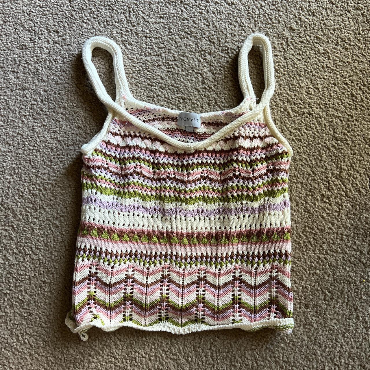 Ghanda knit tank top Size S Never worn, message for... - Depop