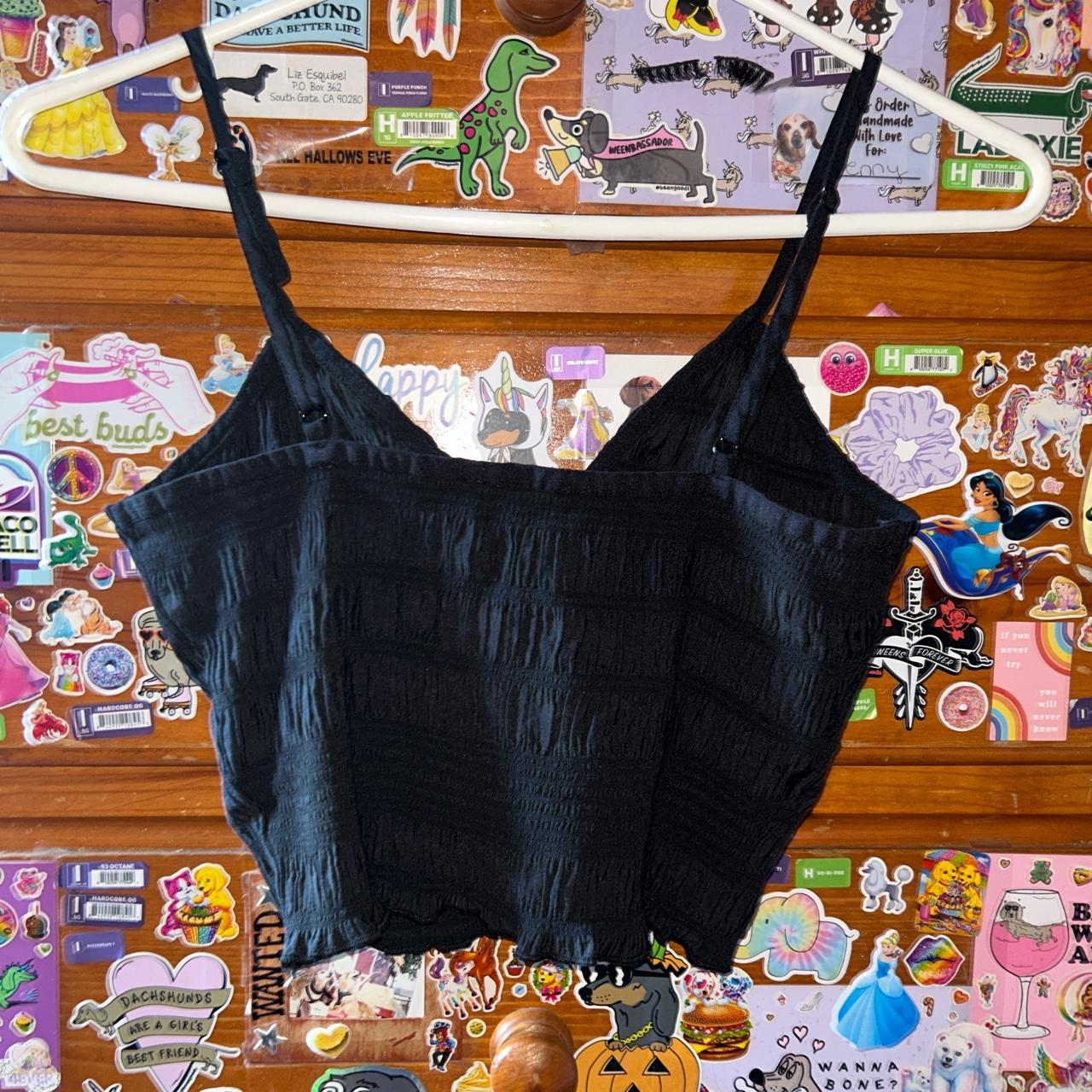 Current mood black spaghetti strap crop top🖤 Worn... - Depop