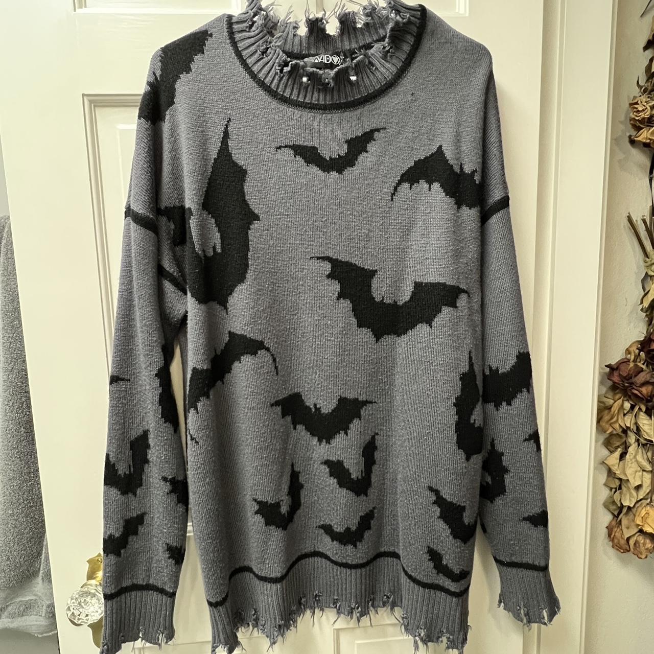 Widow gothic bat sweater. Size L - Depop