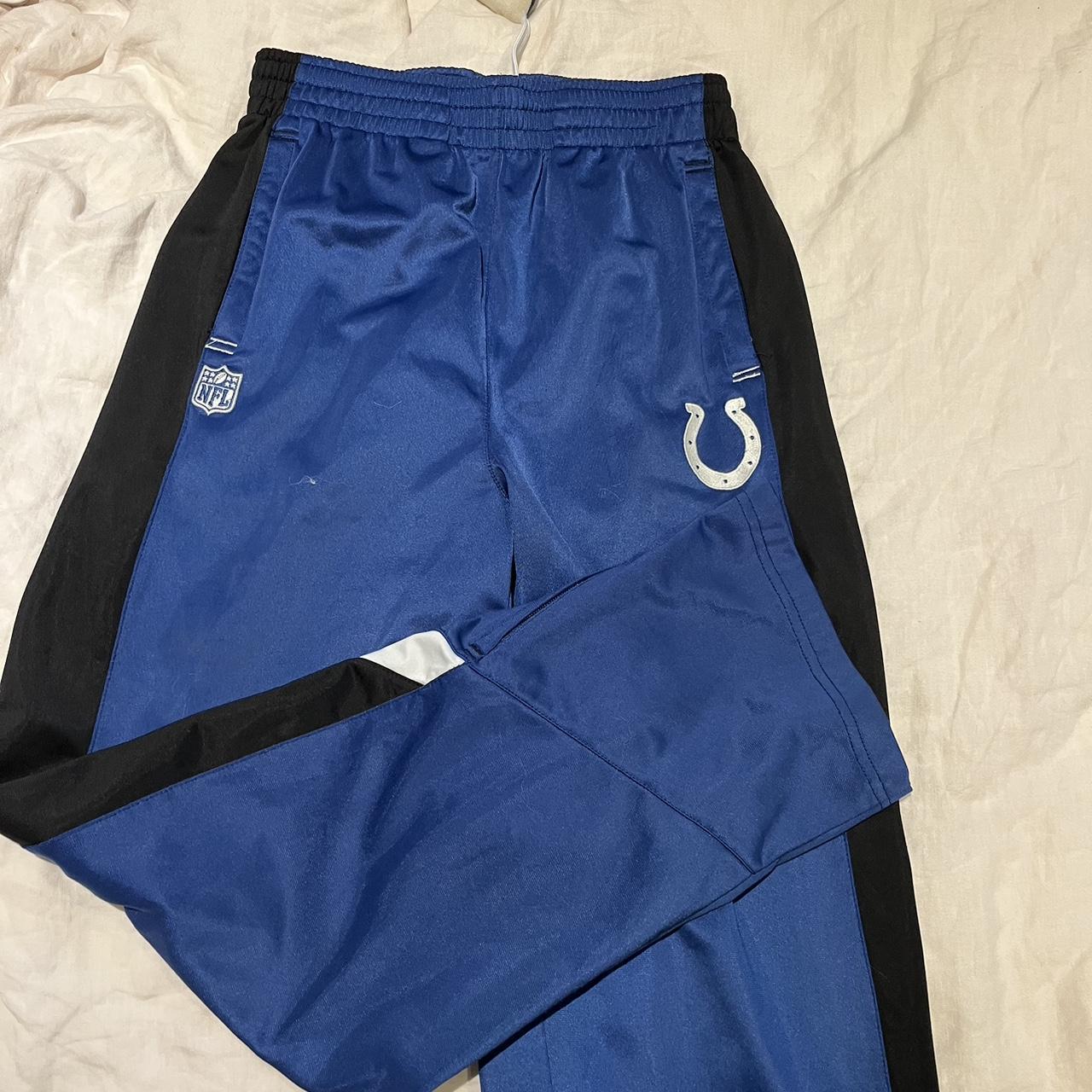 Blue vintage trackies zip at bottom Drawstring at... - Depop