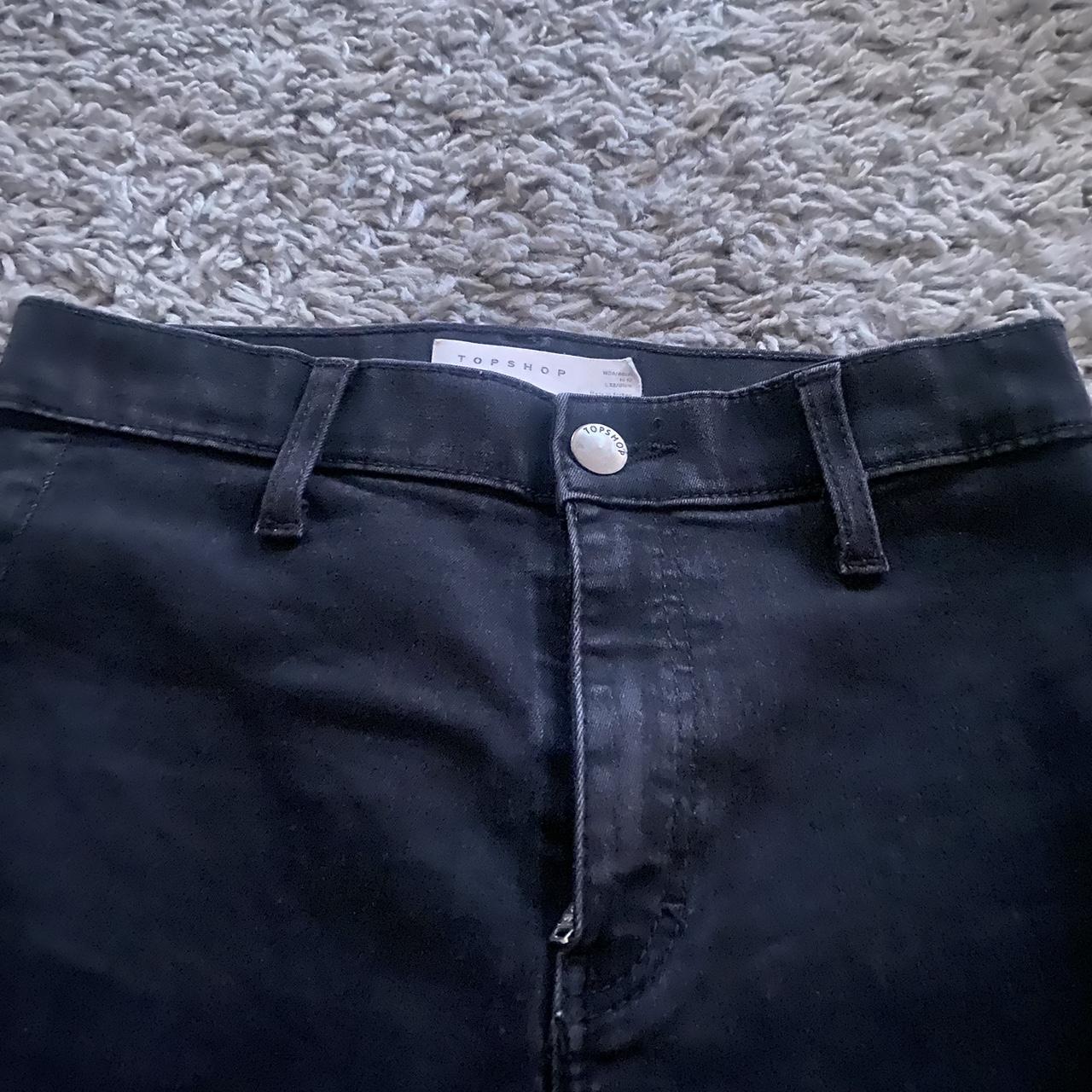 topshop joni jeans black ripped skinny jeans super... - Depop