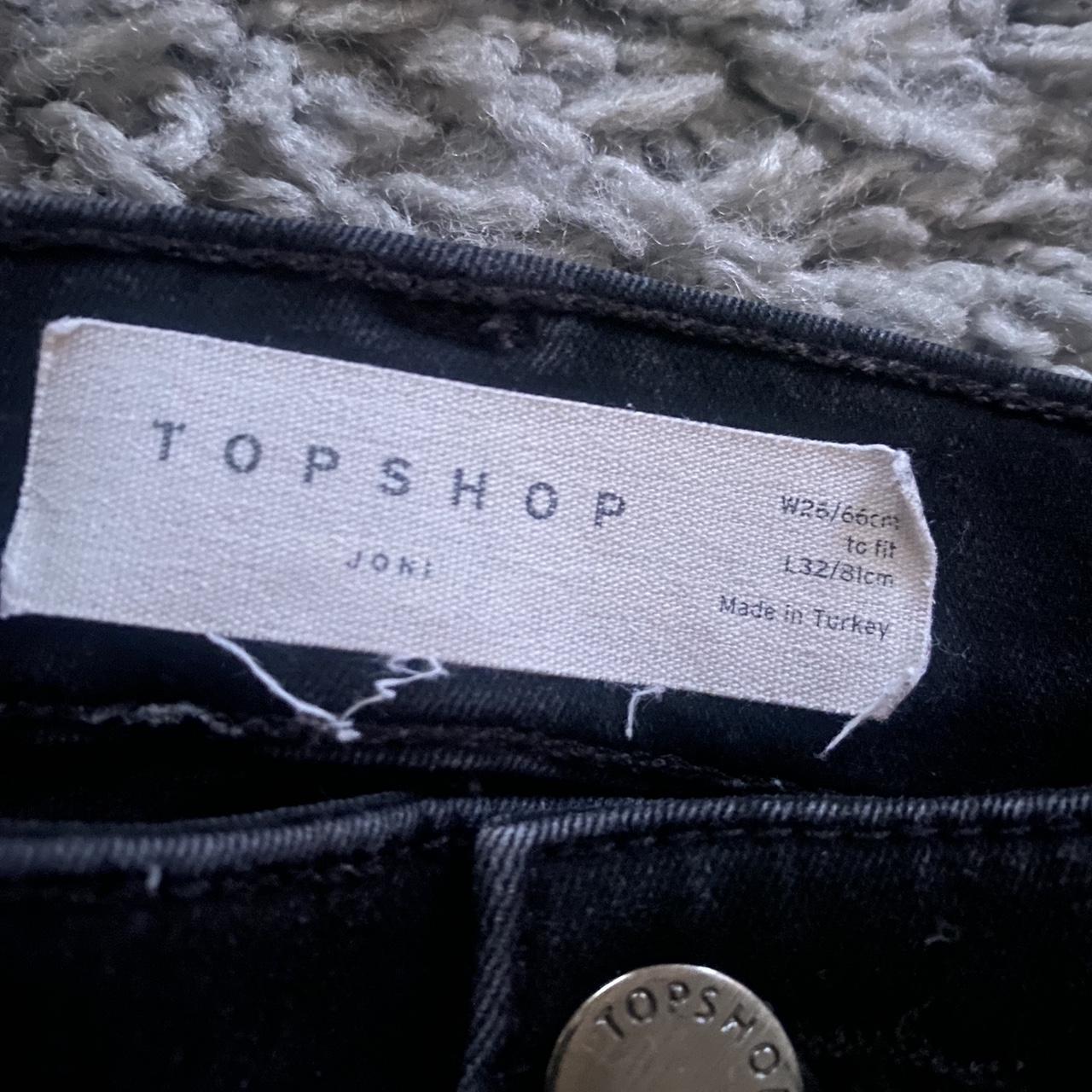 topshop joni jeans black ripped skinny jeans super... - Depop