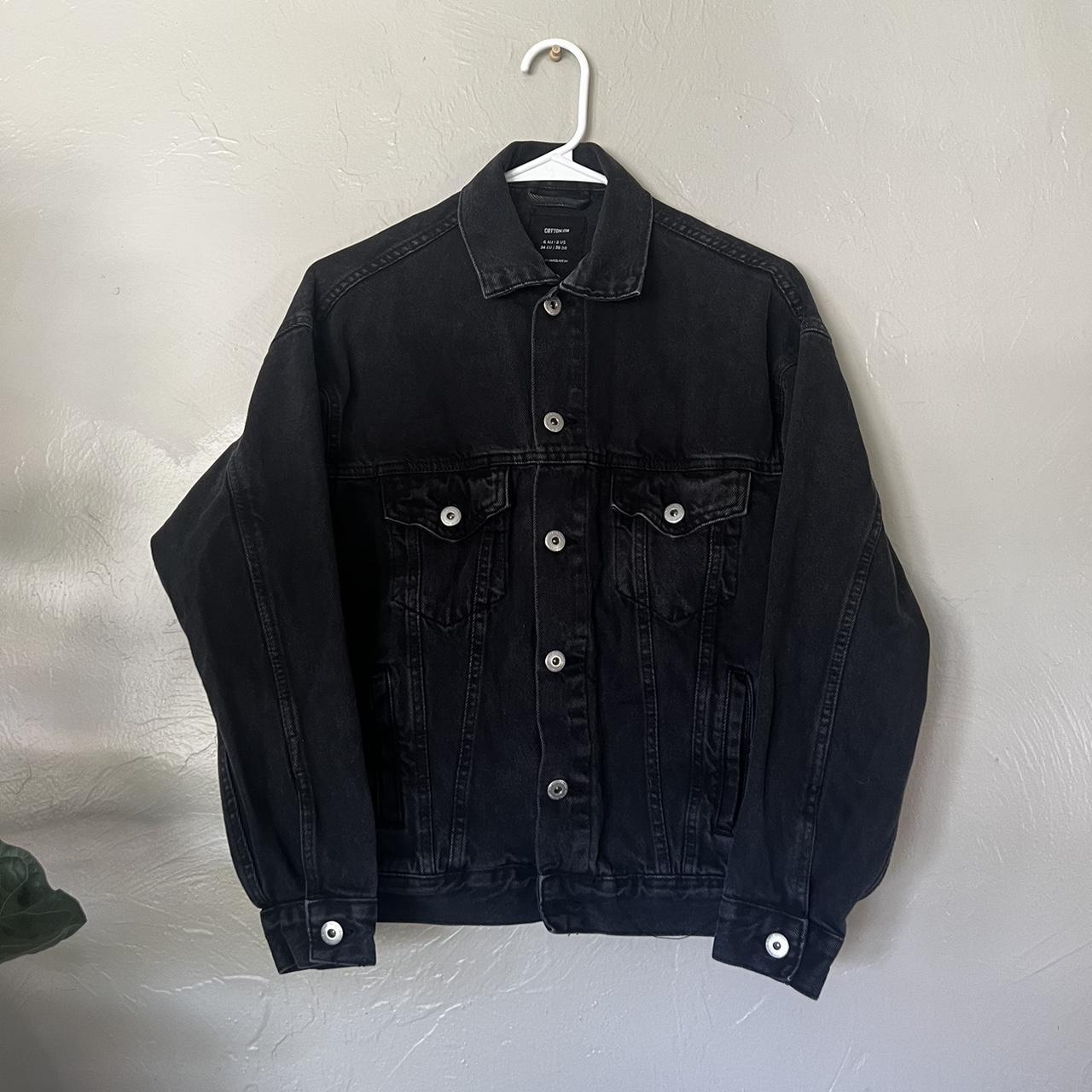 Cotton on black denim jacket. Rarely worn - Depop