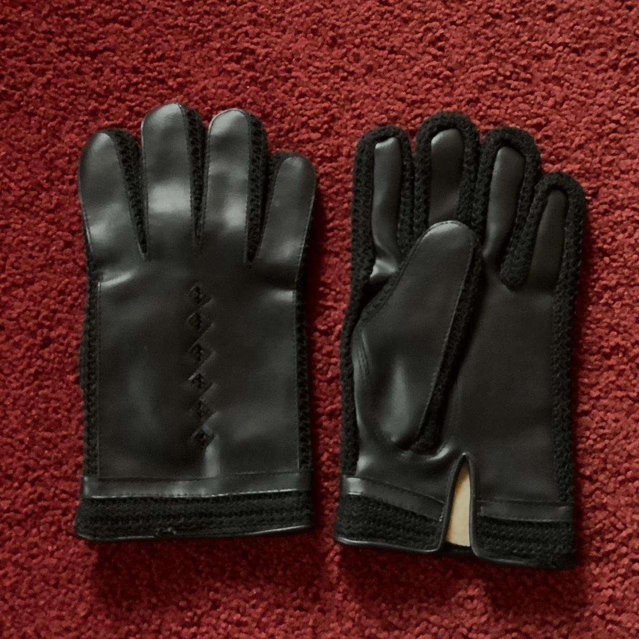 Leather Style Black Gloves Comfy fit! This is... - Depop