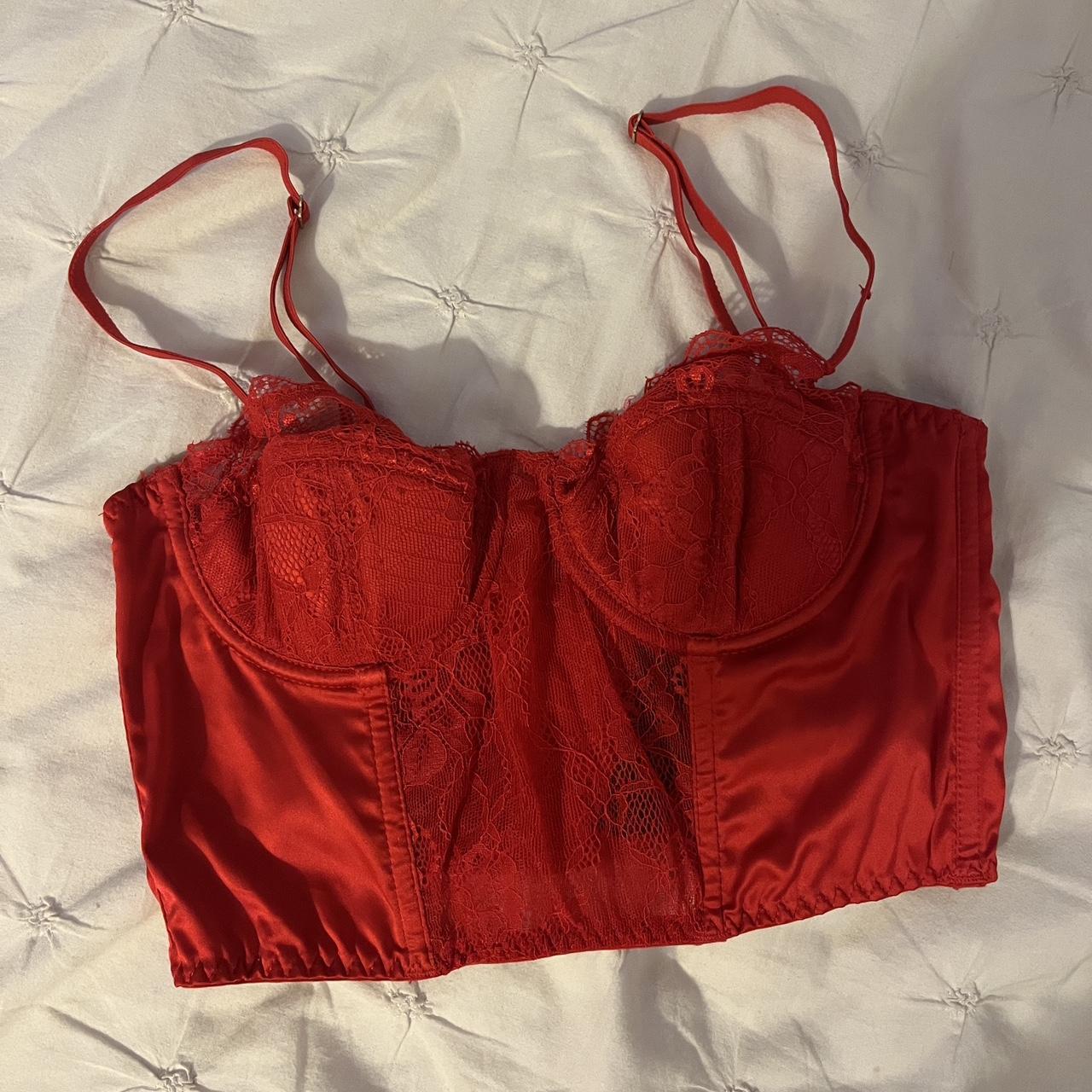 Primark red corset top, worn once, perfect condition... - Depop