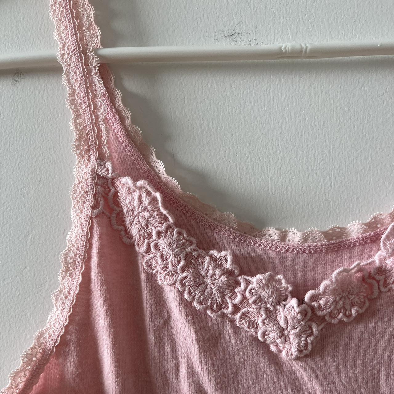 vintage y2k mossimo light pink lace cami perfect... - Depop
