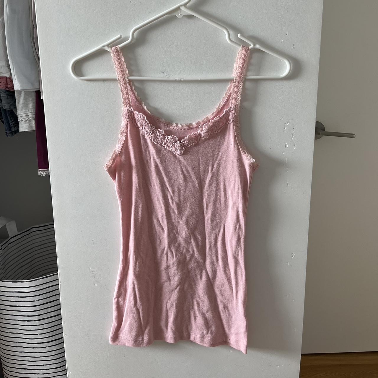 vintage y2k mossimo light pink lace cami perfect... - Depop