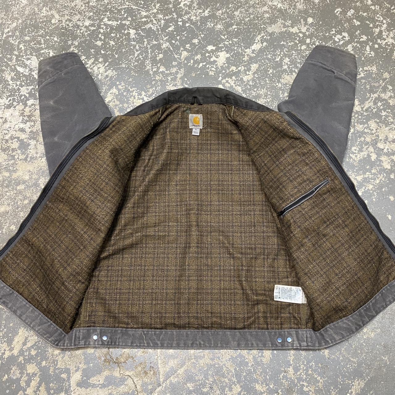 Vintage Carhartt Grey Detroit Jacket J97GVL J97 GVL... - Depop