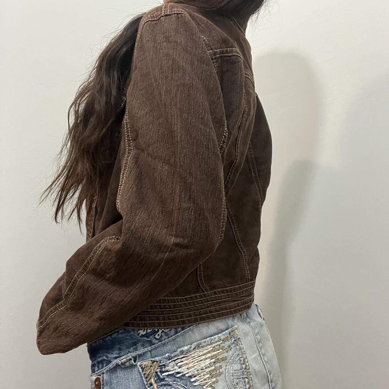 brown button up jacket vintage brown button up... - Depop