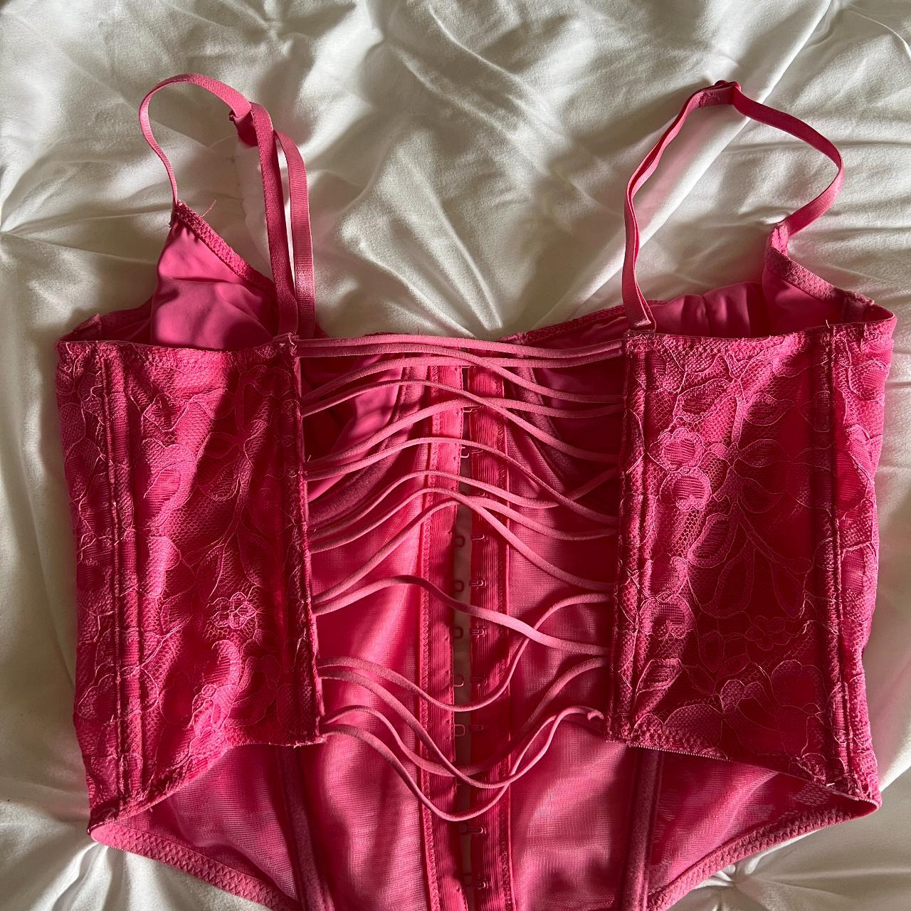 Glassons Pink Lace Corset Top. Only worn a few times... - Depop