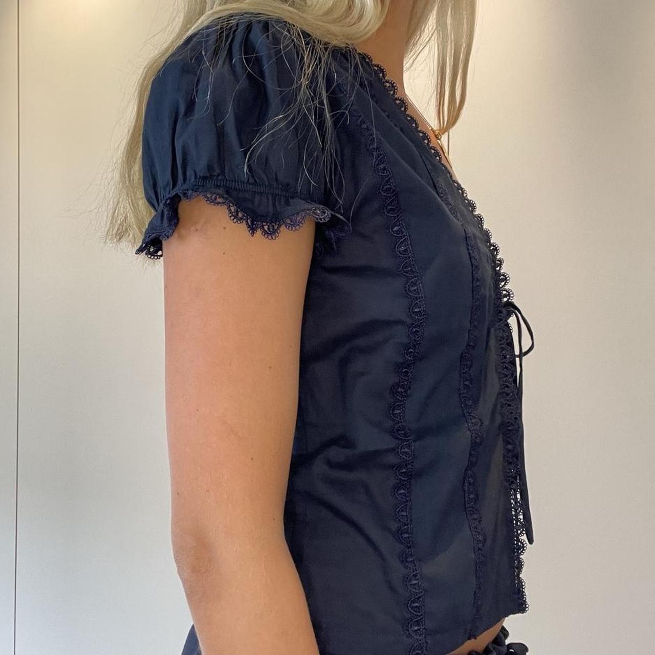 MINKA DINK LONDON NAVY IRIS TOP 100% cotton tie... | Depop