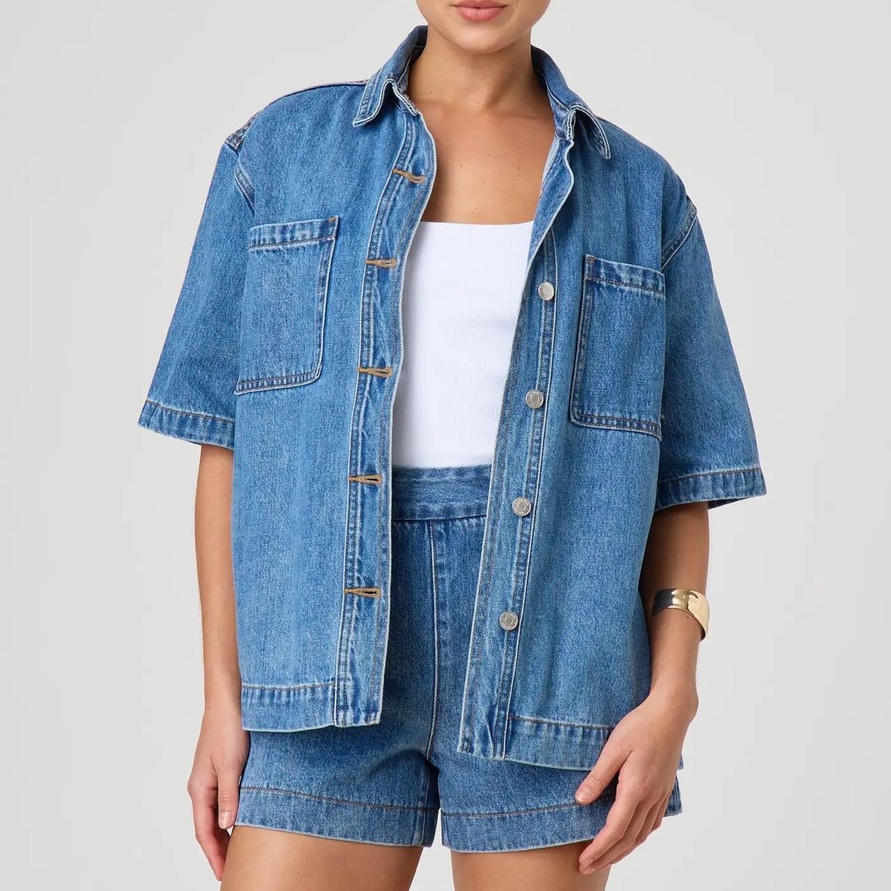 Glassons Denim Set- Top and Shorts Sold out... - Depop