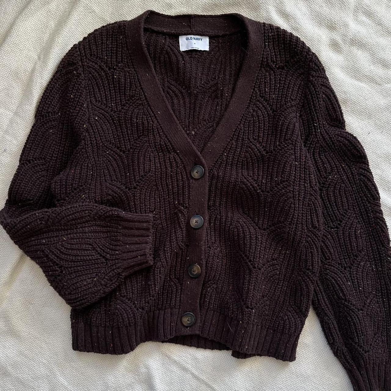 Deep chocolate brown cardigan Size M Model is 5’4”... | Depop
